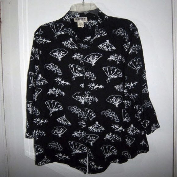 Nomadic Traders | Tops | Nomadic Traders Black White Batik Shirt | Poshmark